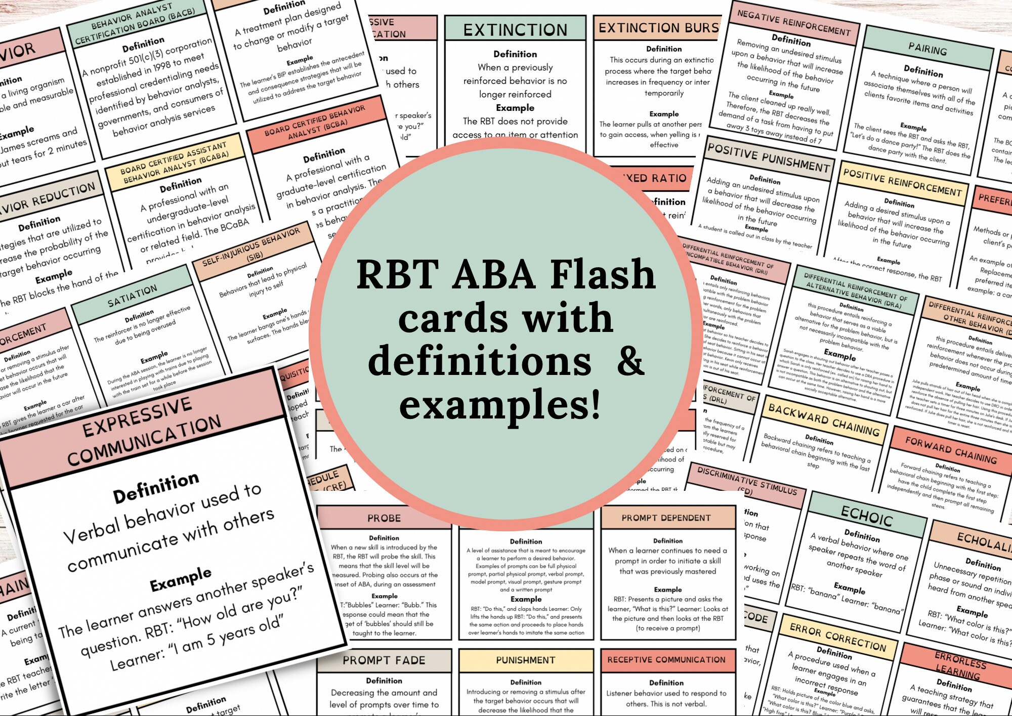 ABA RBT Examples Definitions Flash Cards Etsy ABA RBT Examples Definitions Flash Cards Etsy