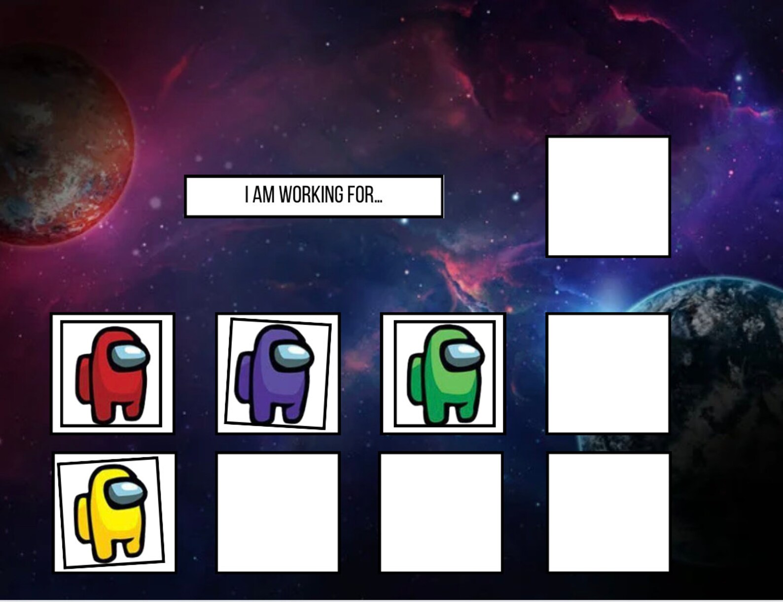 Among Us Themed Token Economy Behavior Board - Printable & Laminatable ...