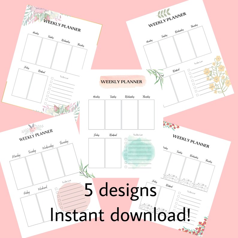 Simple Weekly Planner Printable! - Etsy