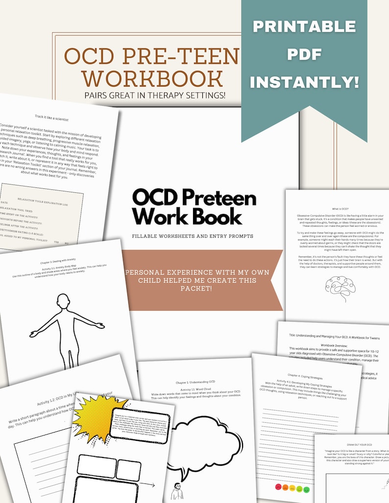 OCD Pre-teen Workbook Therapy Tool - Etsy