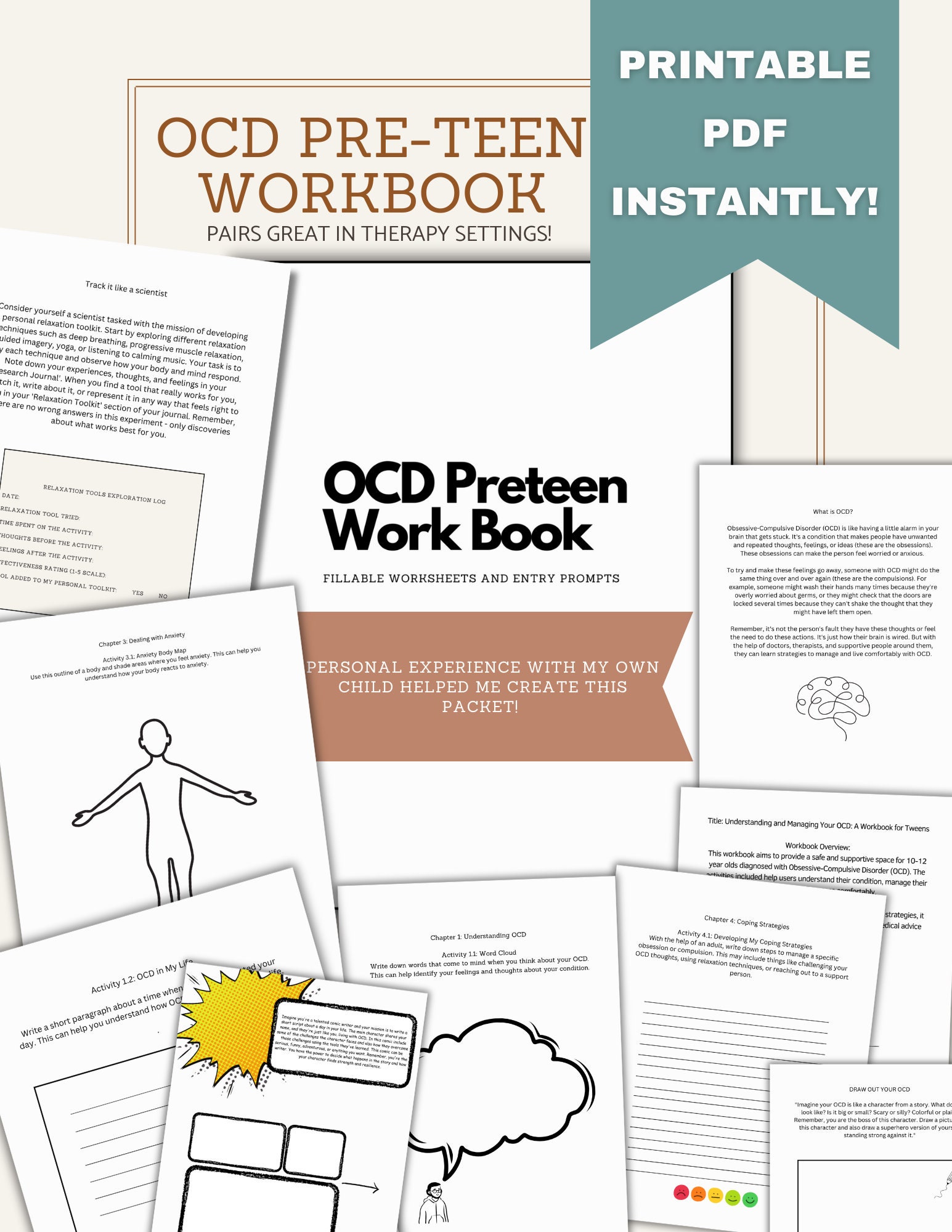 OCD Pre-teen Workbook Therapy Tool - Etsy