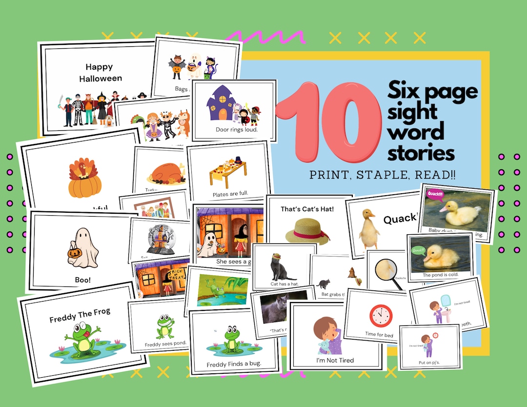Printable Sight Word Books for Prek-kindergarten (pack of 10) - Etsy