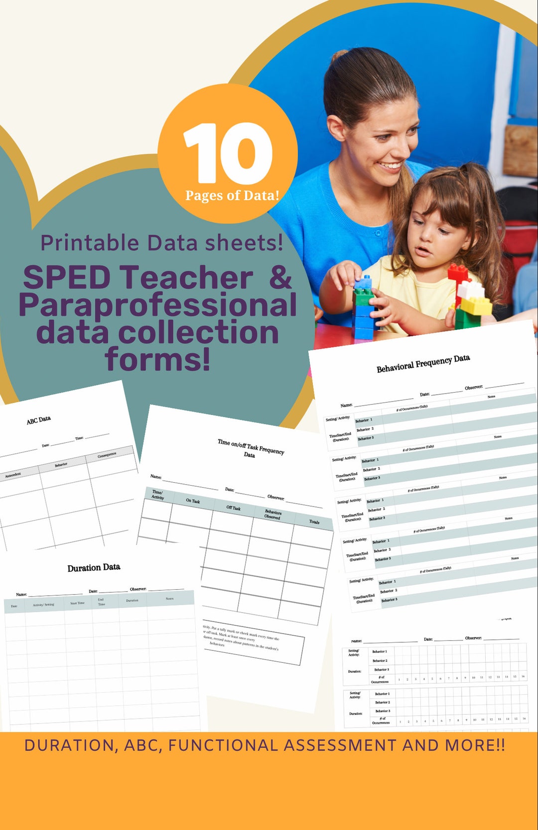 SPED Paraprofessional Special Education Data Collection - Etsy