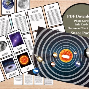 Space and Solar System Educational Packet Cards Information Homeschool ...