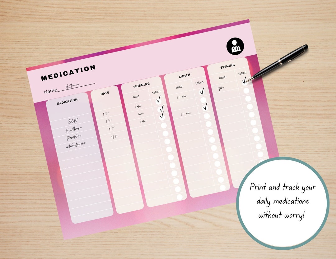 Written Medication List Tracker - Etsy
