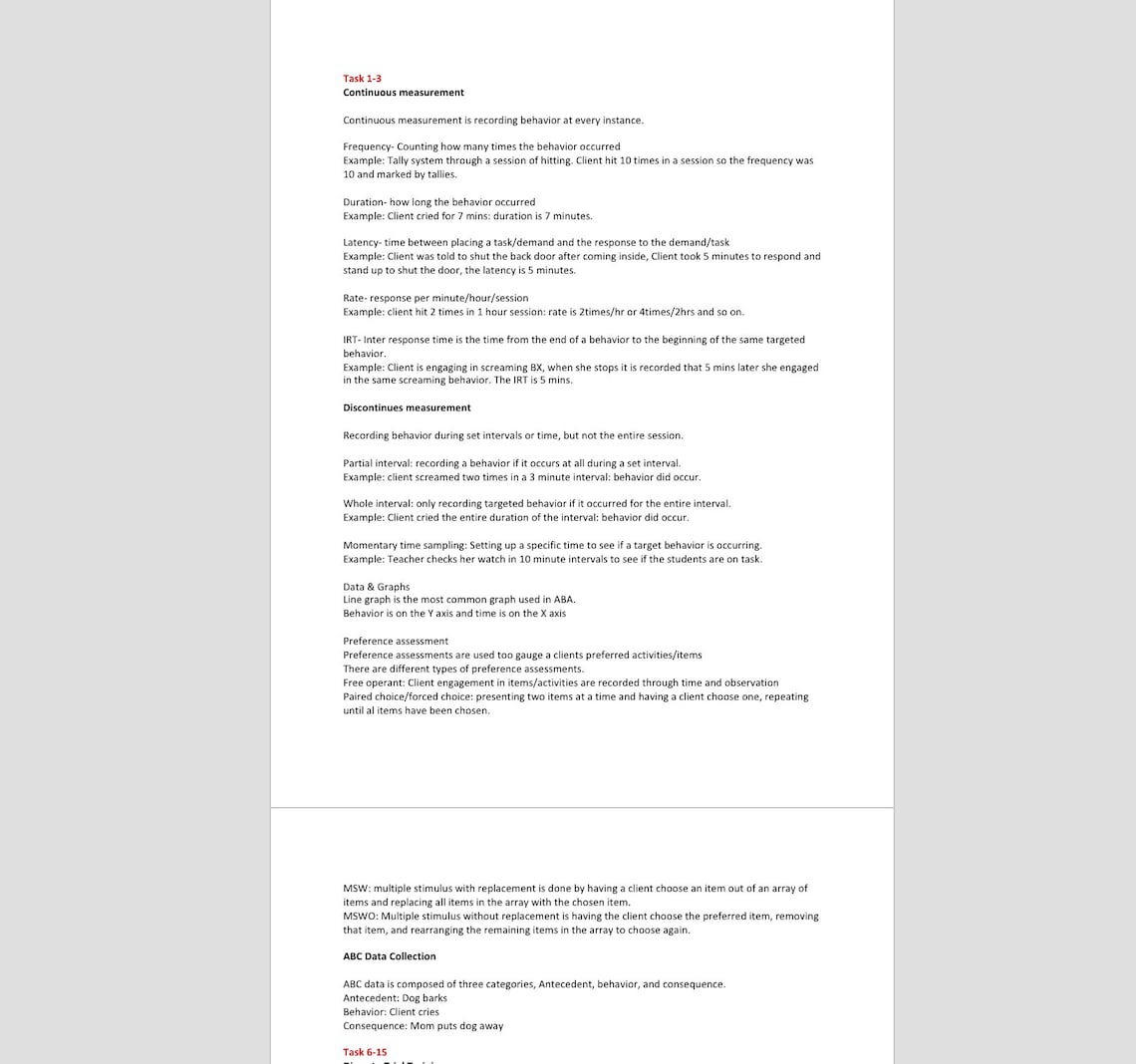 Registered Behavioral Technician ABA Exam Prep and Competency - Etsy