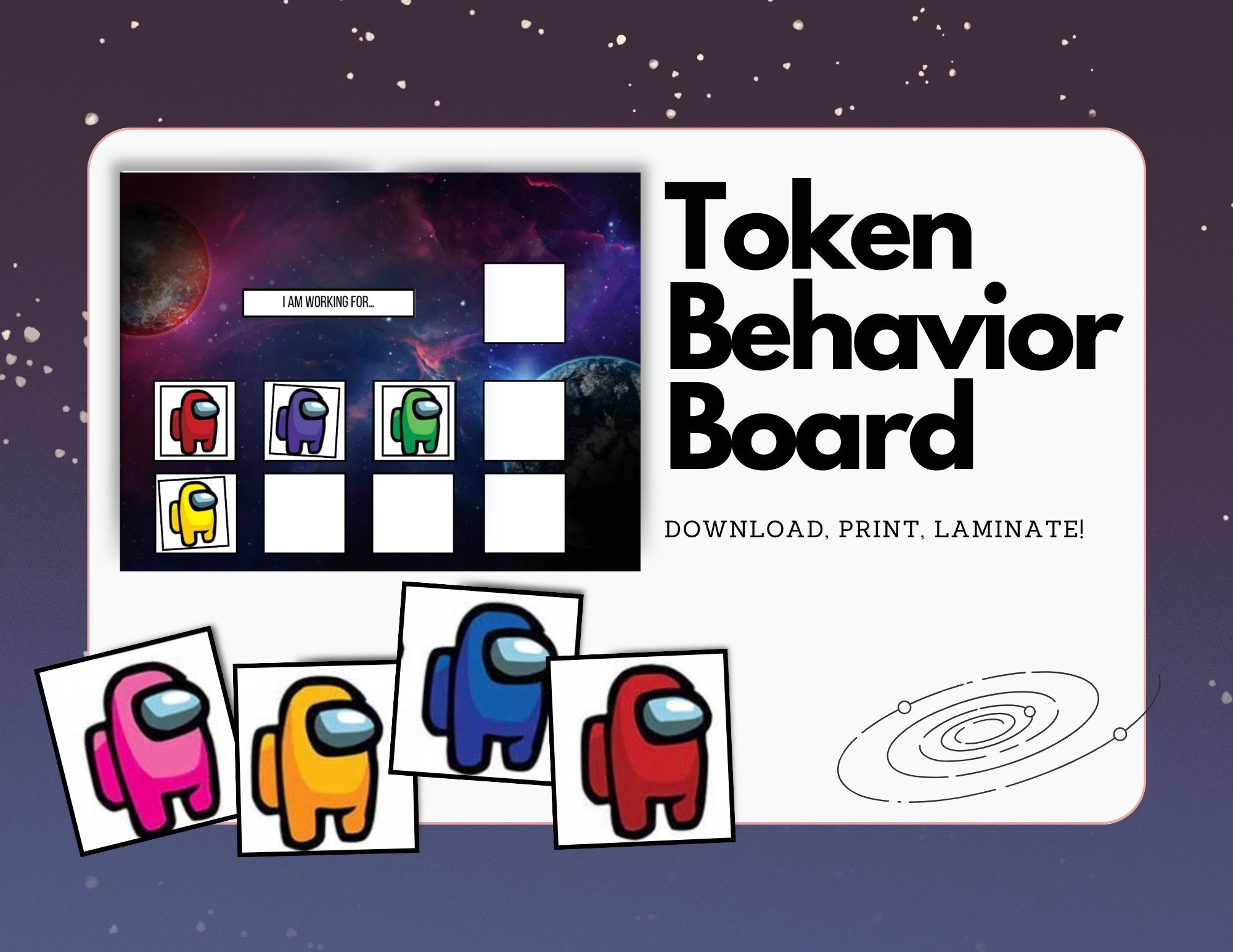 Among Us Themed Token Economy Behavior Board - Printable & Laminatable ...