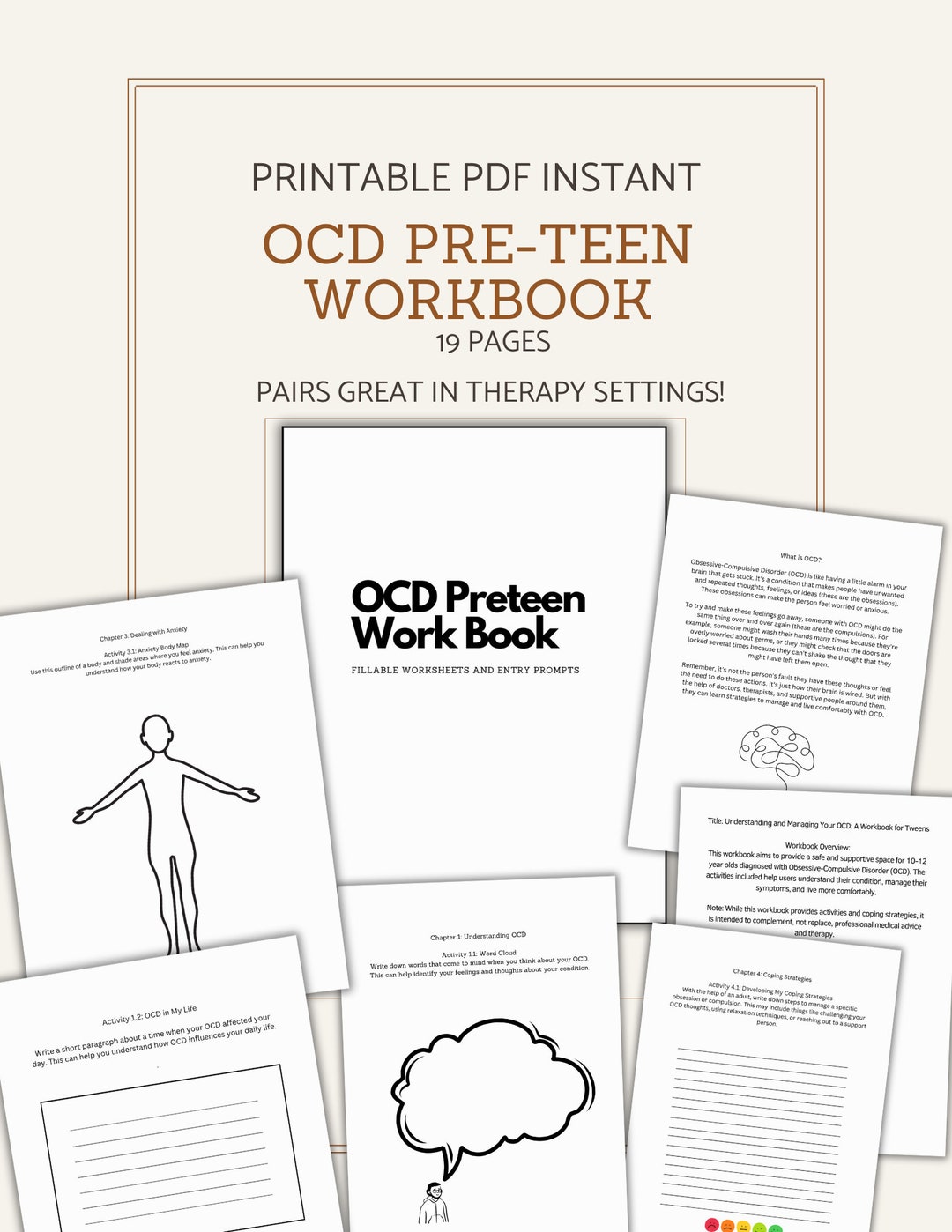 OCD Pre-teen Workbook Therapy Tool - Etsy