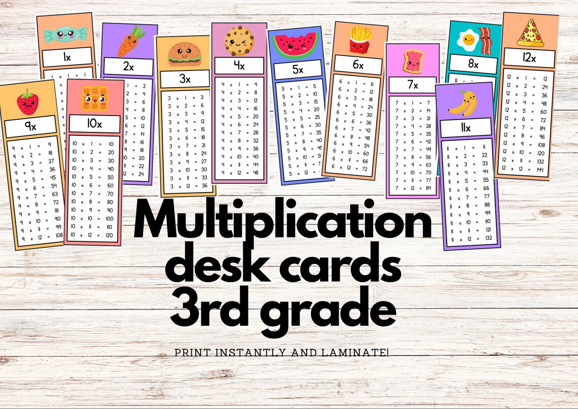 3rd Grade Multiplication Reference Cards - Etsy