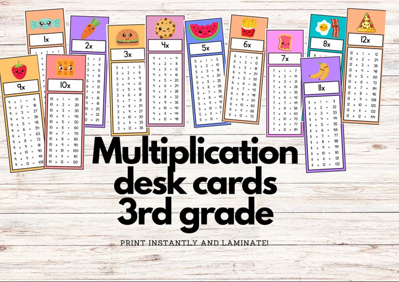 3rd Grade Multiplication Reference Cards - Etsy
