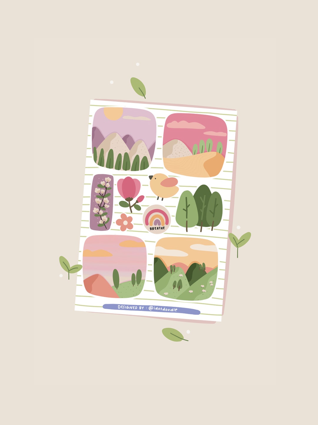 NEW Idotdoodle Sticker Sheets Idotdoodle Sticker Sheet Nature Stickers ...