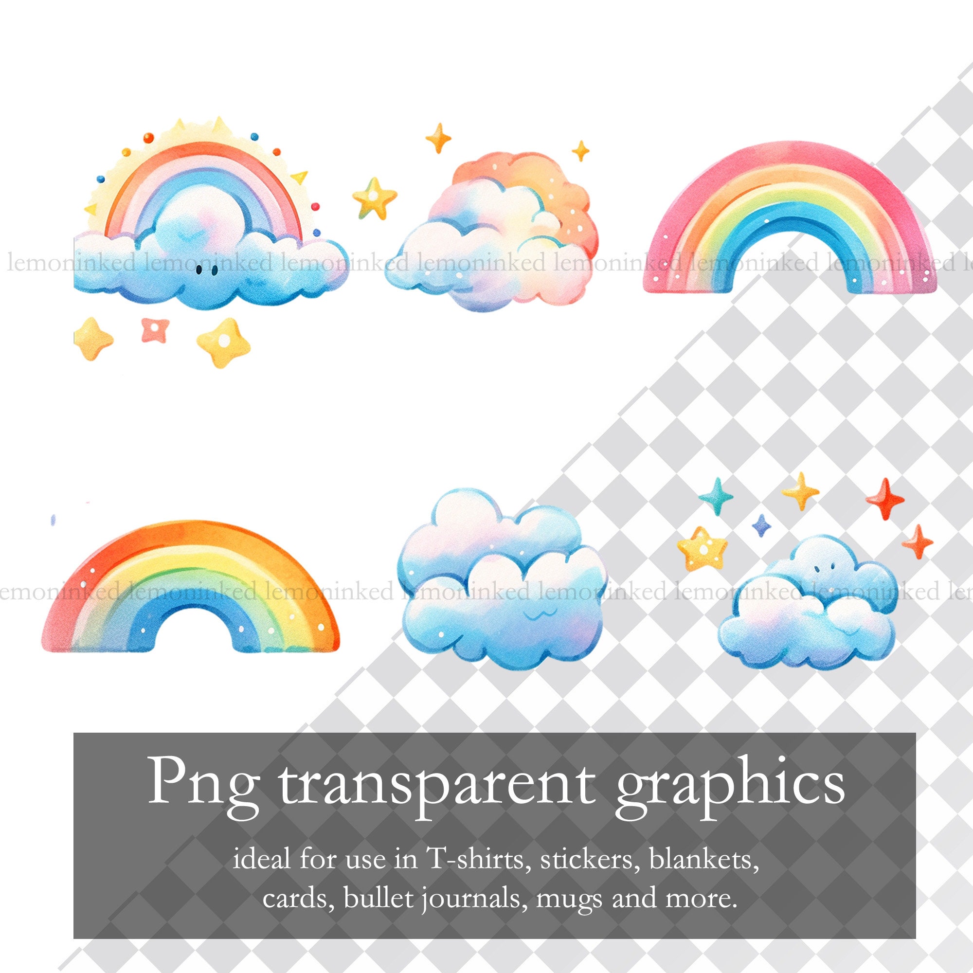 Watercolor Rainbows Clipart Cute Watercolor Rainbow Clipart, PNG ...
