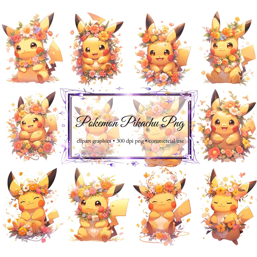 Pokemon Fan Art PNG Clipart Flower Wreath Pikachu Clipart, PNG Digital ...