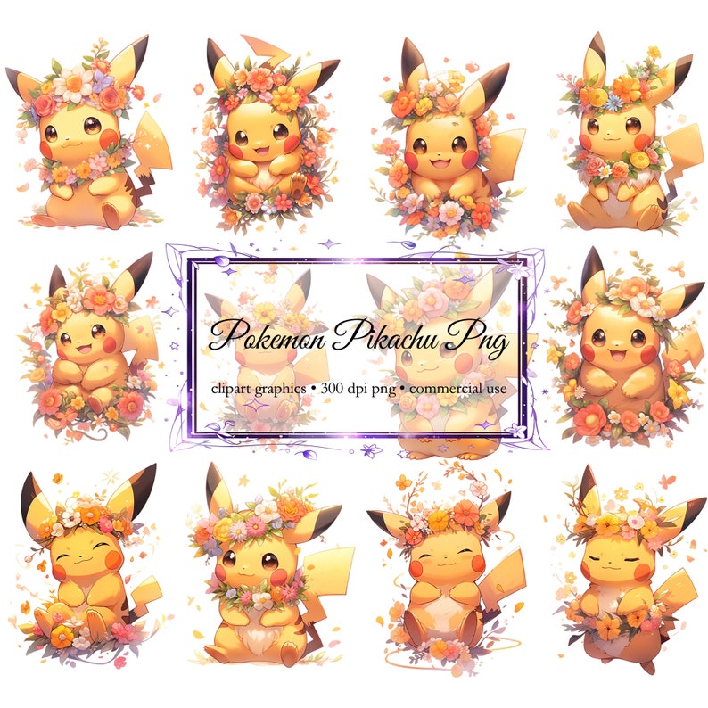 Pokemon Fan Art PNG Clipart Flower Wreath Pikachu Clipart, PNG Digital ...