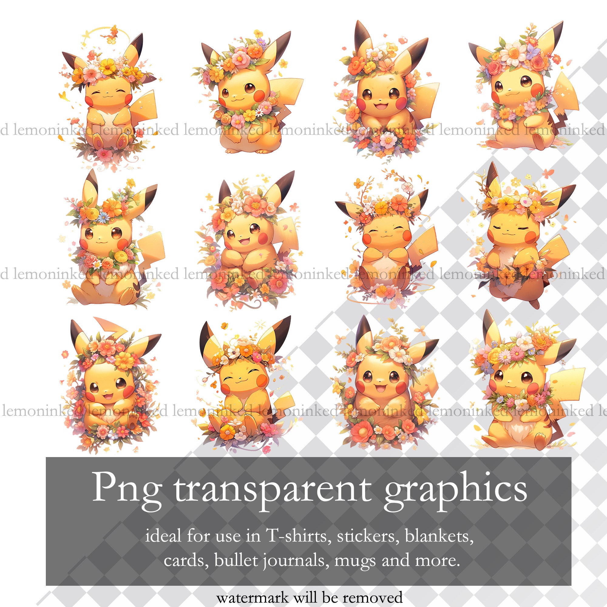 Pokemon Fan Art PNG Clipart Flower Wreath Pikachu Clipart, PNG Digital ...