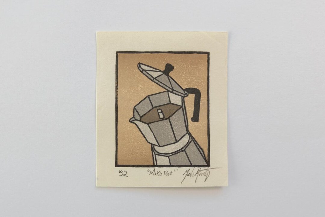 Woodblock Print (coffee Art!) - "moka Pot" - Japanese Mokuhanga ...
