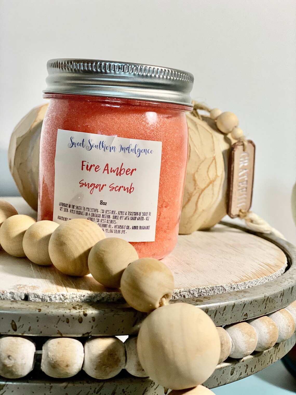 FIRE AMBER Sugar Scrub Body Scrub Exfoliating Scrub Gift for Her Spa ...