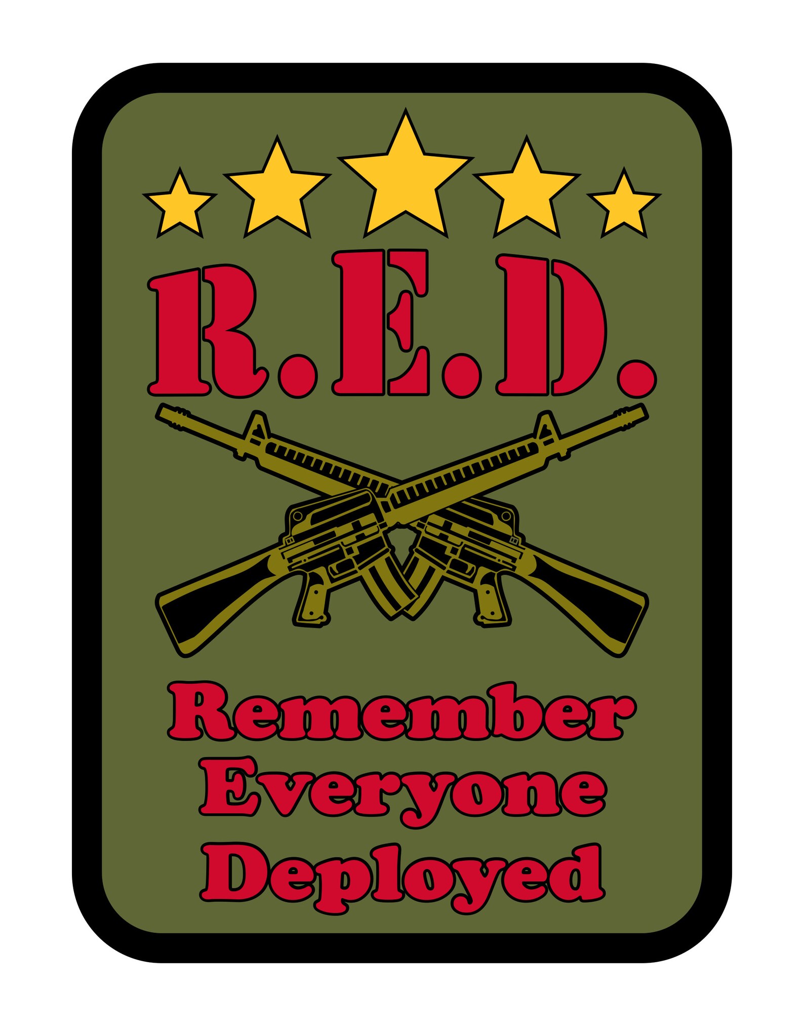 R.E.D. / Remember Everyone Deployed / Sew on Patch / Iron on Patch Printed Patch 3.5 X 2.5 ...