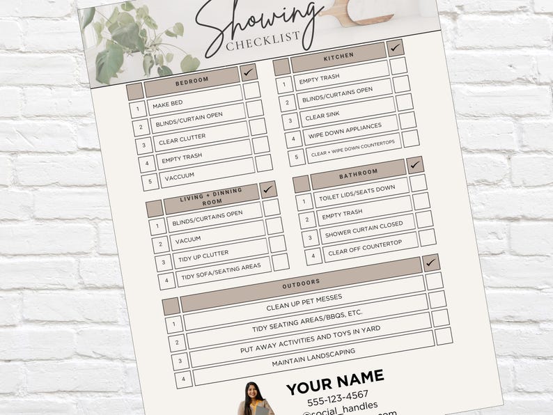 Real Estate | Seller Showing Checklist | Listing Template | Pre Listing ...