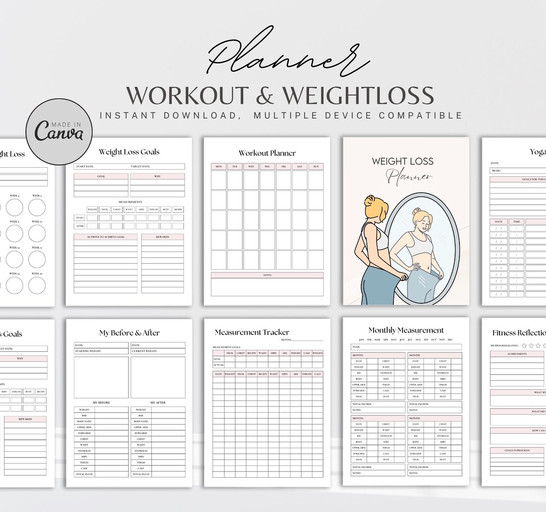 Ultimate Workout and Weight Loss Planner - Fitness Tracker & Meal ...