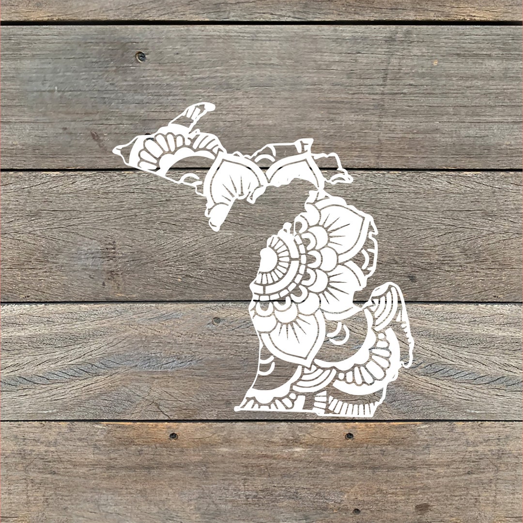 Michigan Mandala Car Decal Yeti Decal Thumbler Decal - Etsy