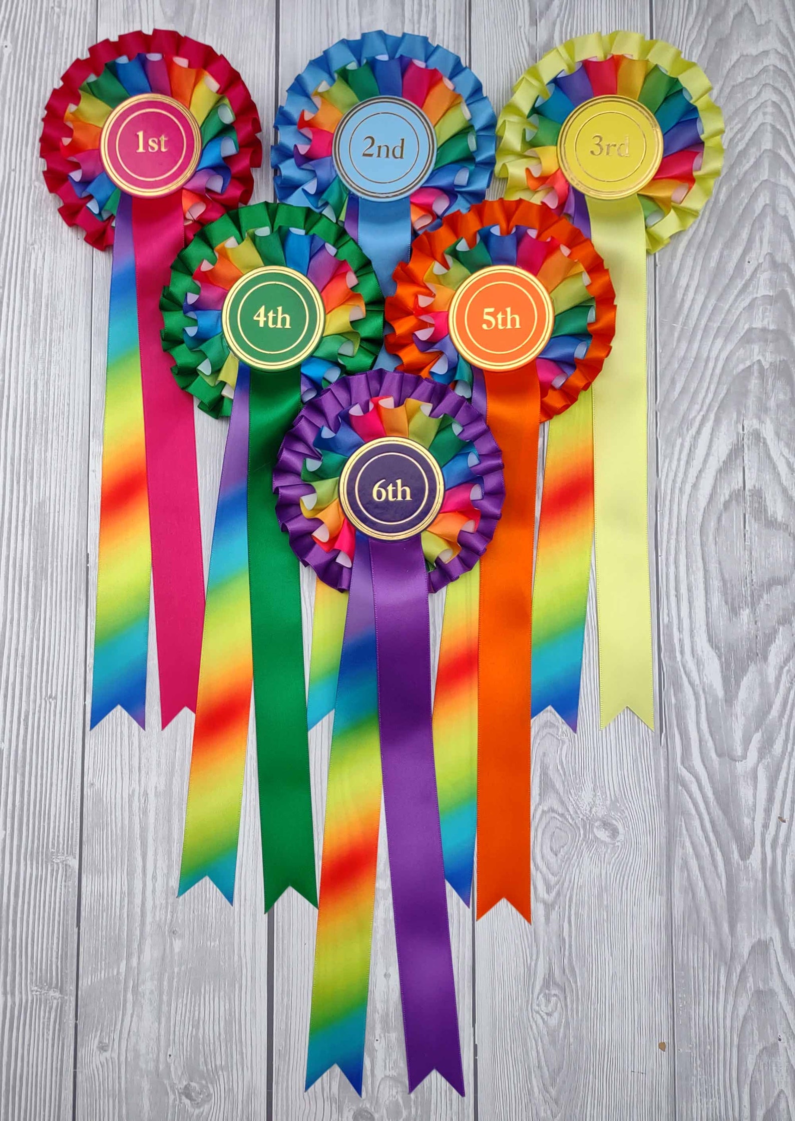 Rainbow Rosettes 2-tier Crafted With Rainbow and Colour Satin - Etsy UK