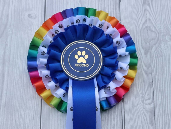 Colourful 3-tier Rosettes in Rainbow Dog Paw and Place | Etsy