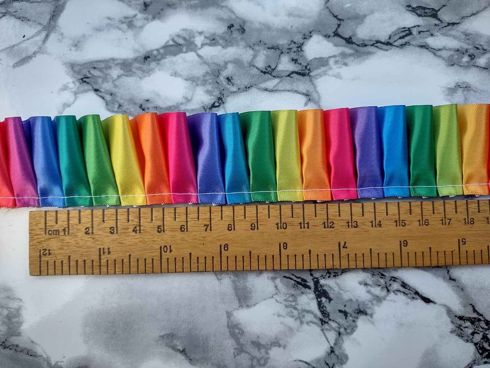 Rainbow Ribbon 25mm & 38mm Widths Flat Ribbon Pleated - Etsy UK