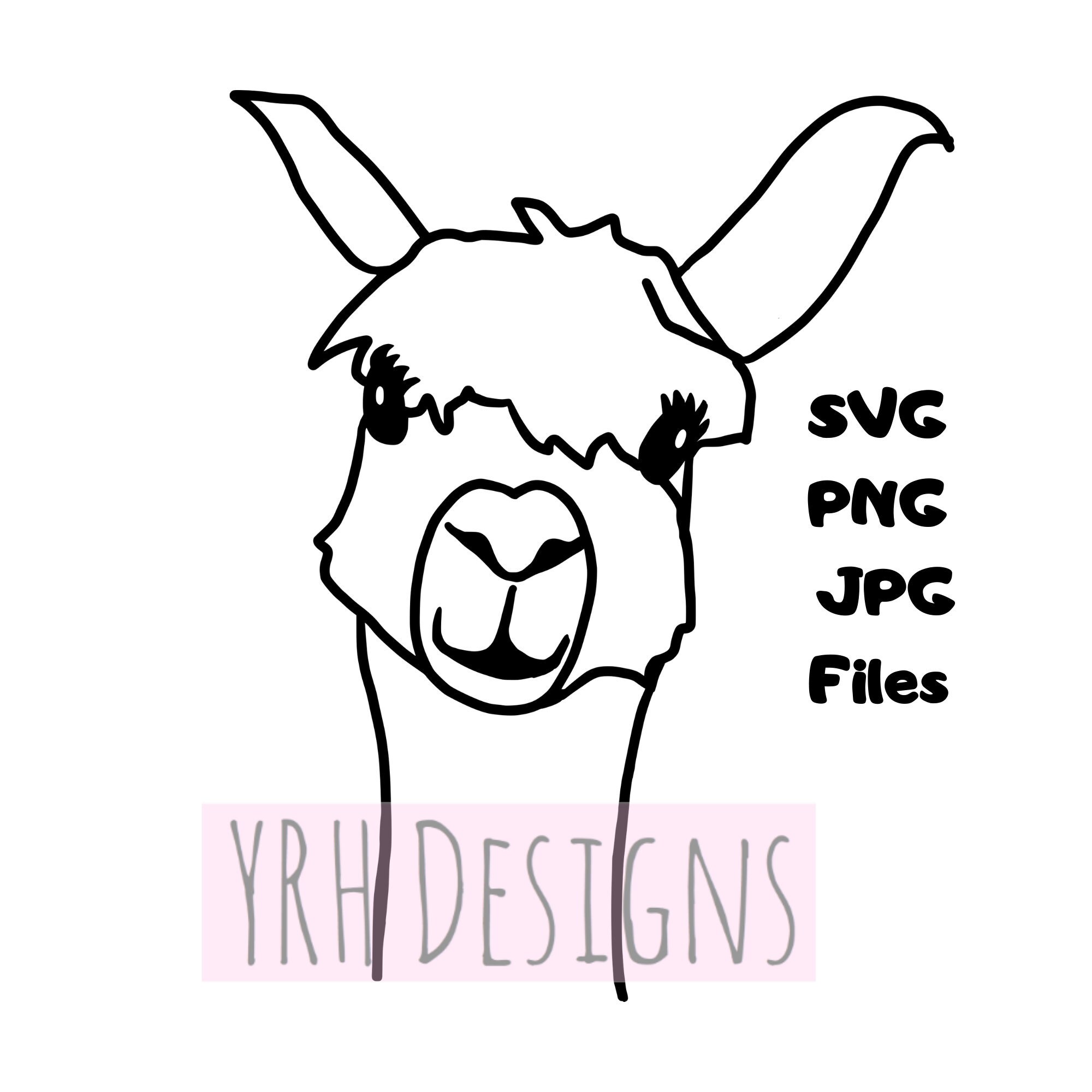 Alpaca SVG PNG JPG Digital Download Files - Etsy
