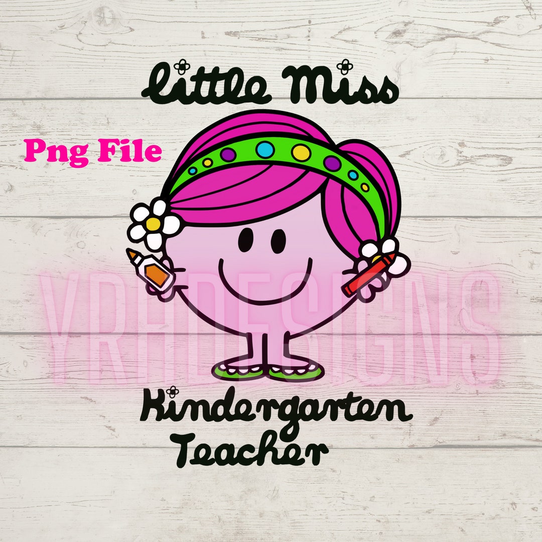 Little Miss Kindergarten Teacher Clipart PNG Digital Download - Etsy
