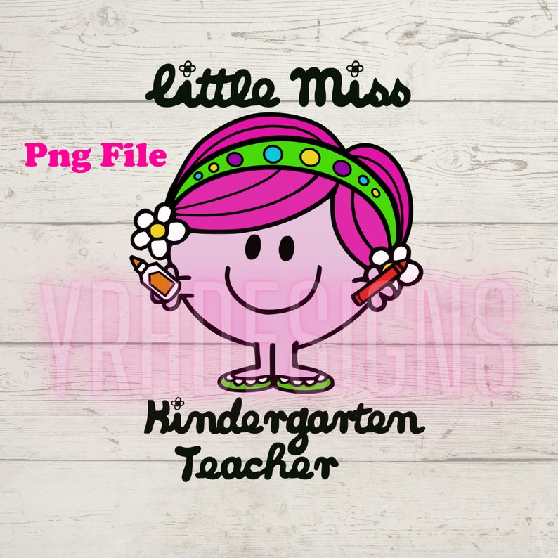 Little Miss Kindergarten Teacher Clipart PNG Digital Download - Etsy