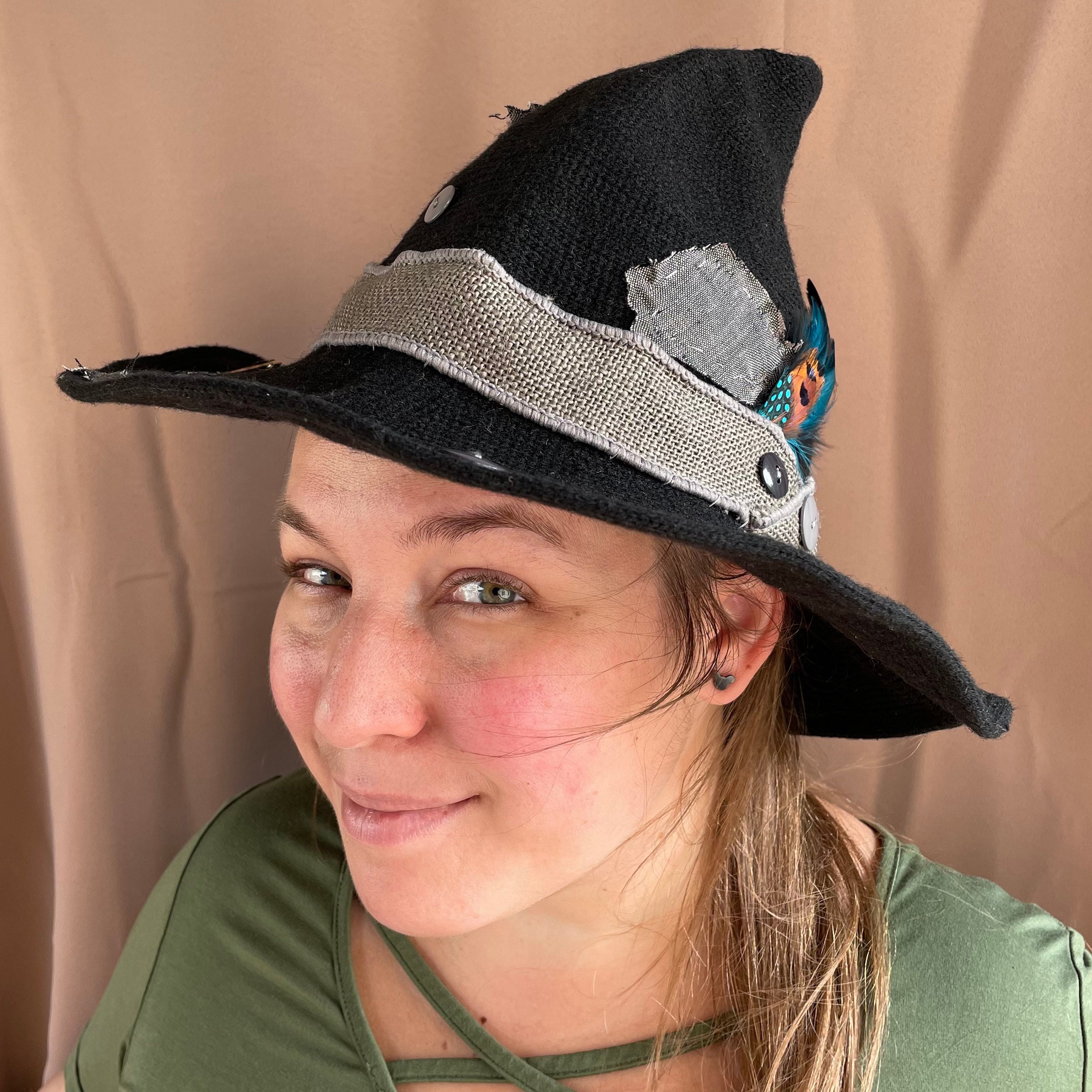 Black Wizard Hat Witch Hat Moldable Hat Traveling Wizard - Etsy