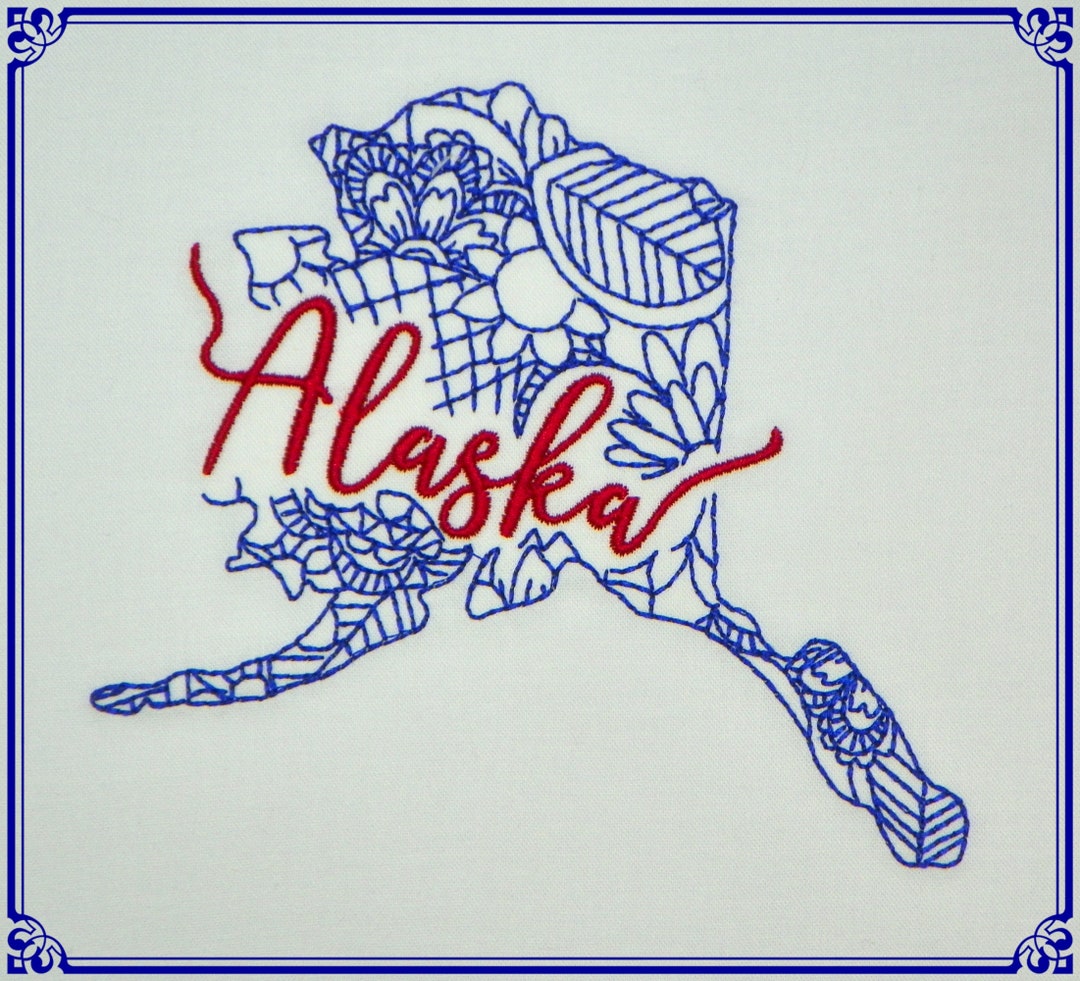 Alaska-state-map-5x7-cf-nls (1 Machine Embroidery Design) - Etsy
