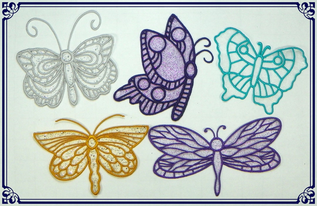 Fsl-tulle-butterflies-5x7-dah-nls (5 Machine Embroidery Designs) - Etsy