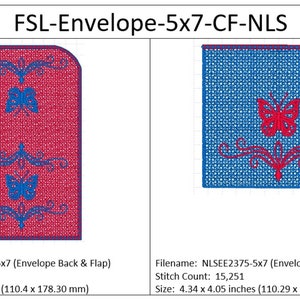 Fsl-envelope-5x7-cf-nls (2 Machine Embroidery Designs) - Etsy