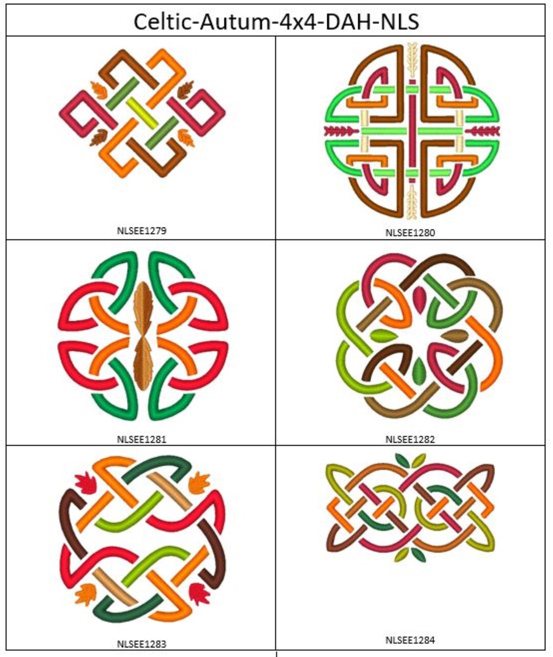 Celtic-autumn-4x4-dah-nls (6 Machine Embroidery Designs) - Etsy