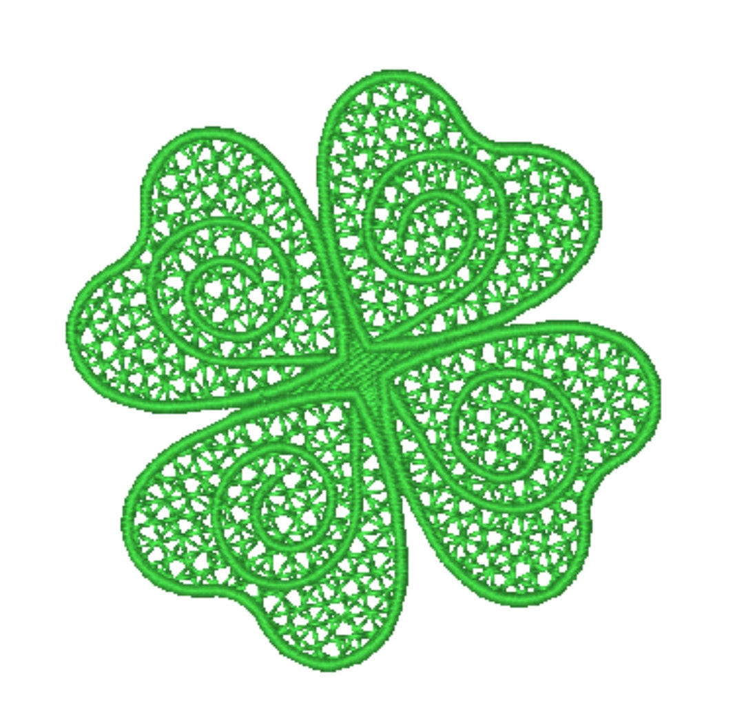 Fsl-stemless-4-leaf-clover-4x4-cr-nls (1 Machine Embroidery Design) - Etsy