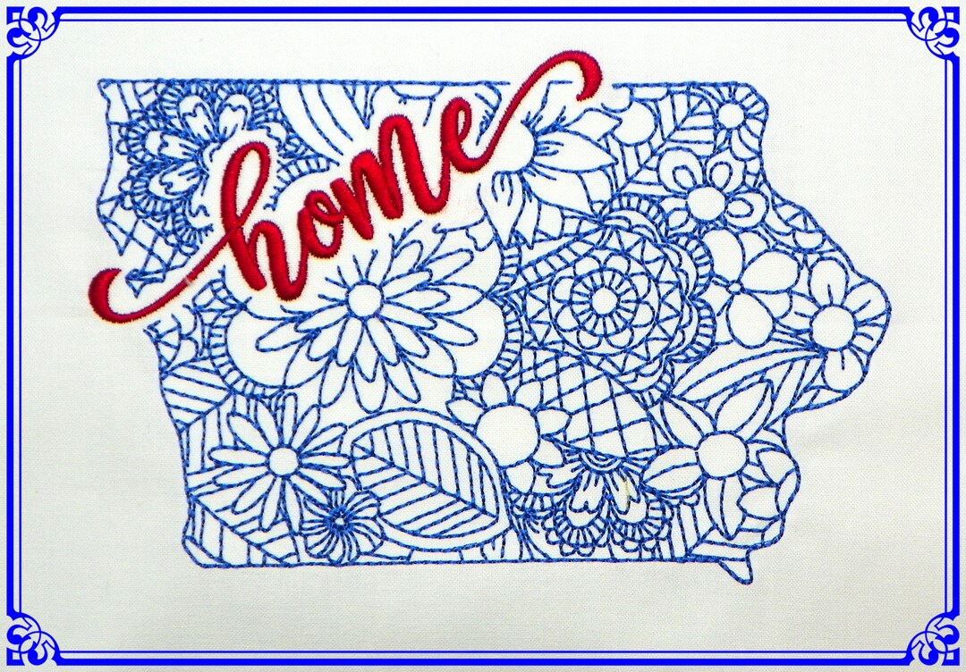 State-map-iowa-5x7-cf-nls (1 Machine Embroidery Design) - Etsy