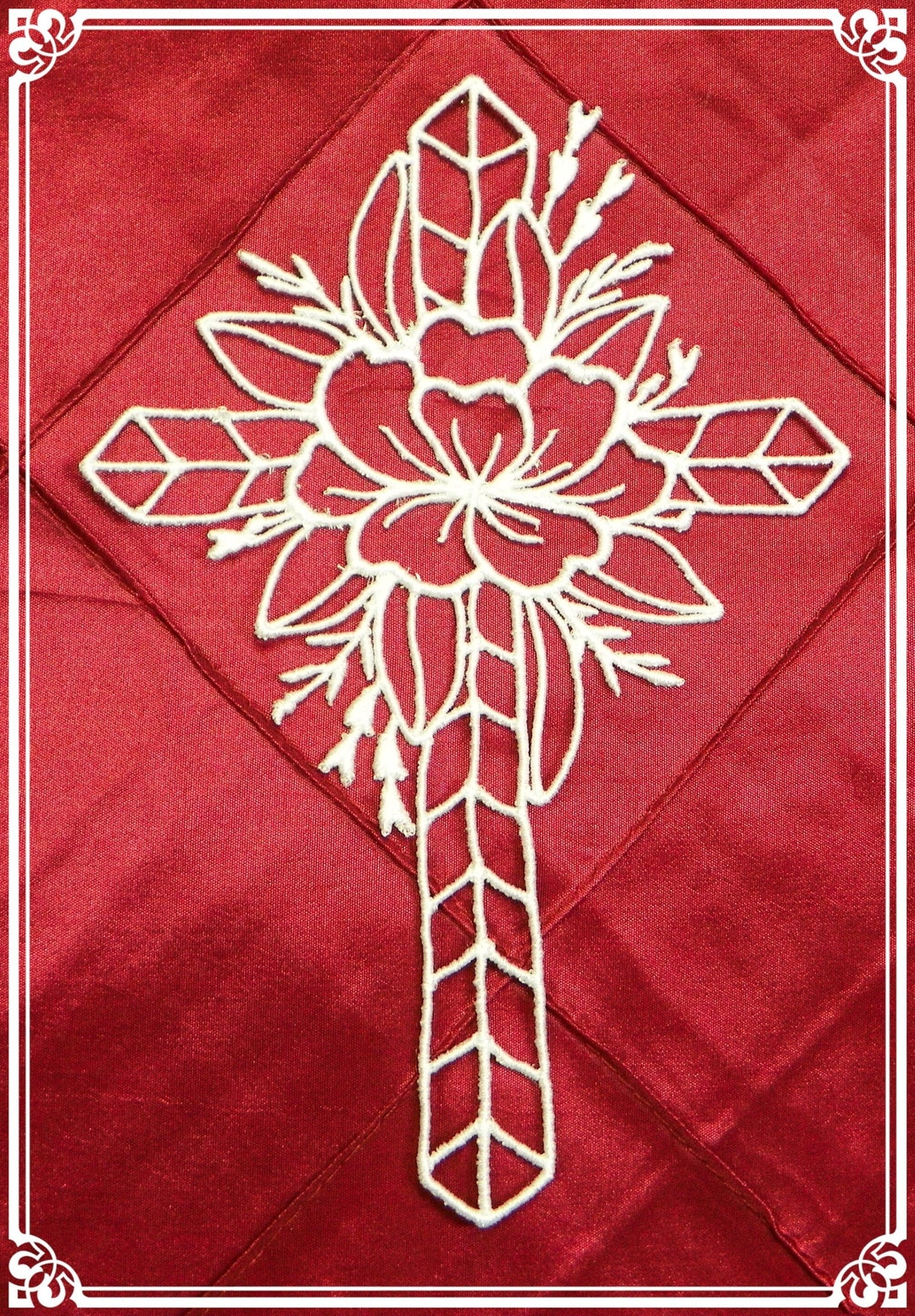 Fsl-floral-cross-5x7-cf-nls (1 Machine Embroidery Design) - Etsy