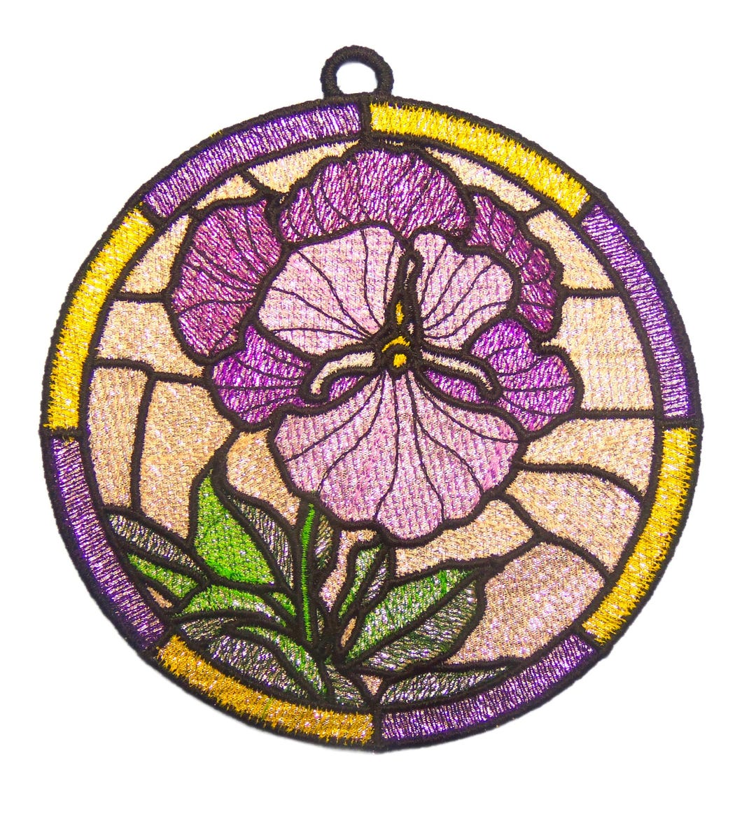 Fsa-organza-stained-glass-pansy-5x7-cf-nls (1 Machine Embroidery Design ...