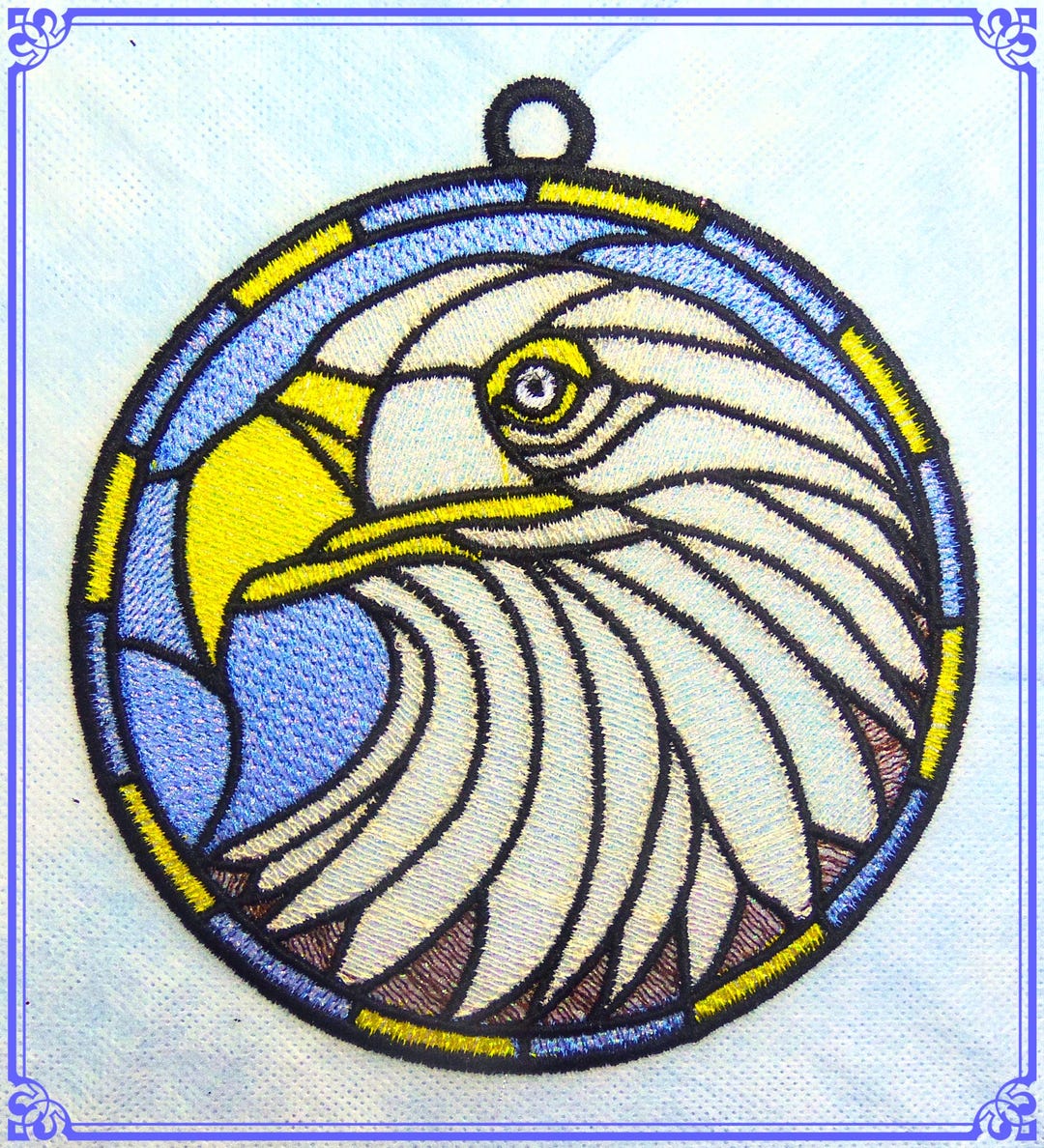 Fsa-organza-eagle-stained-glass-simple-5x7-cf-nls (1 Machine Embroidery ...