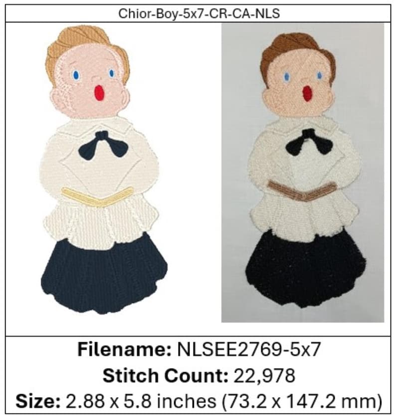 Choir-boy-5x7-cr-ca-nls (1 Machine Embroidery Design) - Etsy