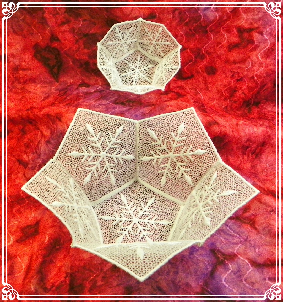 Fsl-snowflake-bowls-4x4-5x7-nls (2 Machine Embroidery Designs) - Etsy