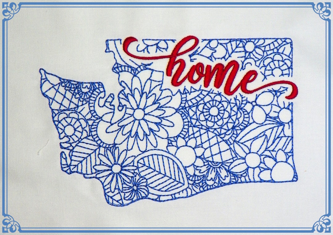 State-map-washington-4x4-cr-cf-nls (1 Machine Embroidery Design) - Etsy