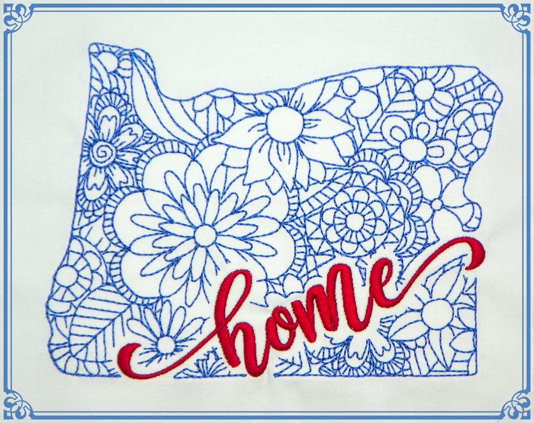 State-map-oregon-5x7-cf-nls (1 Machine Embroidery Design) - Etsy
