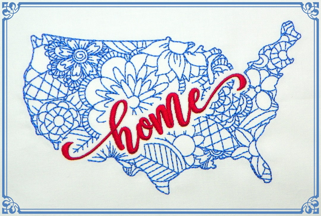 50 State Maps Plus USA Map (51 Machine Embroidery Designs) - Etsy