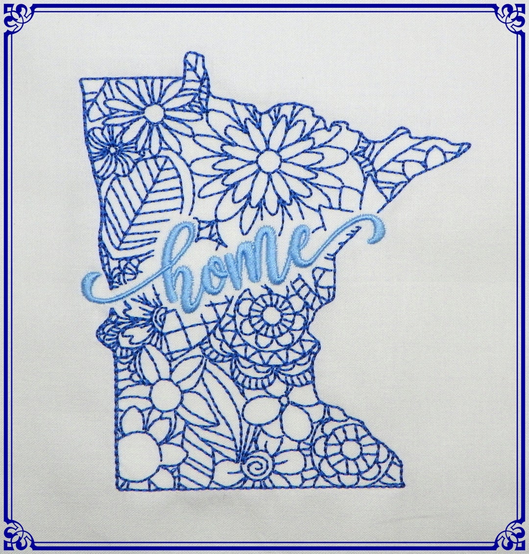 State-map-minnesota-5x7-cf-nls (1 Machine Embroidery Design) - Etsy