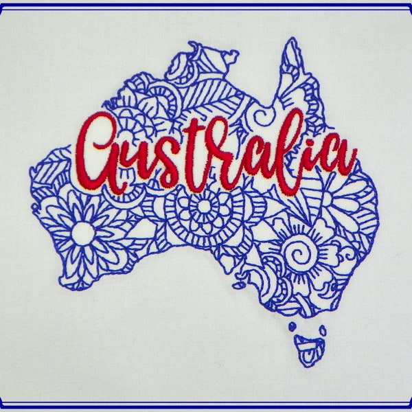 Map Australia Embroidery - Etsy