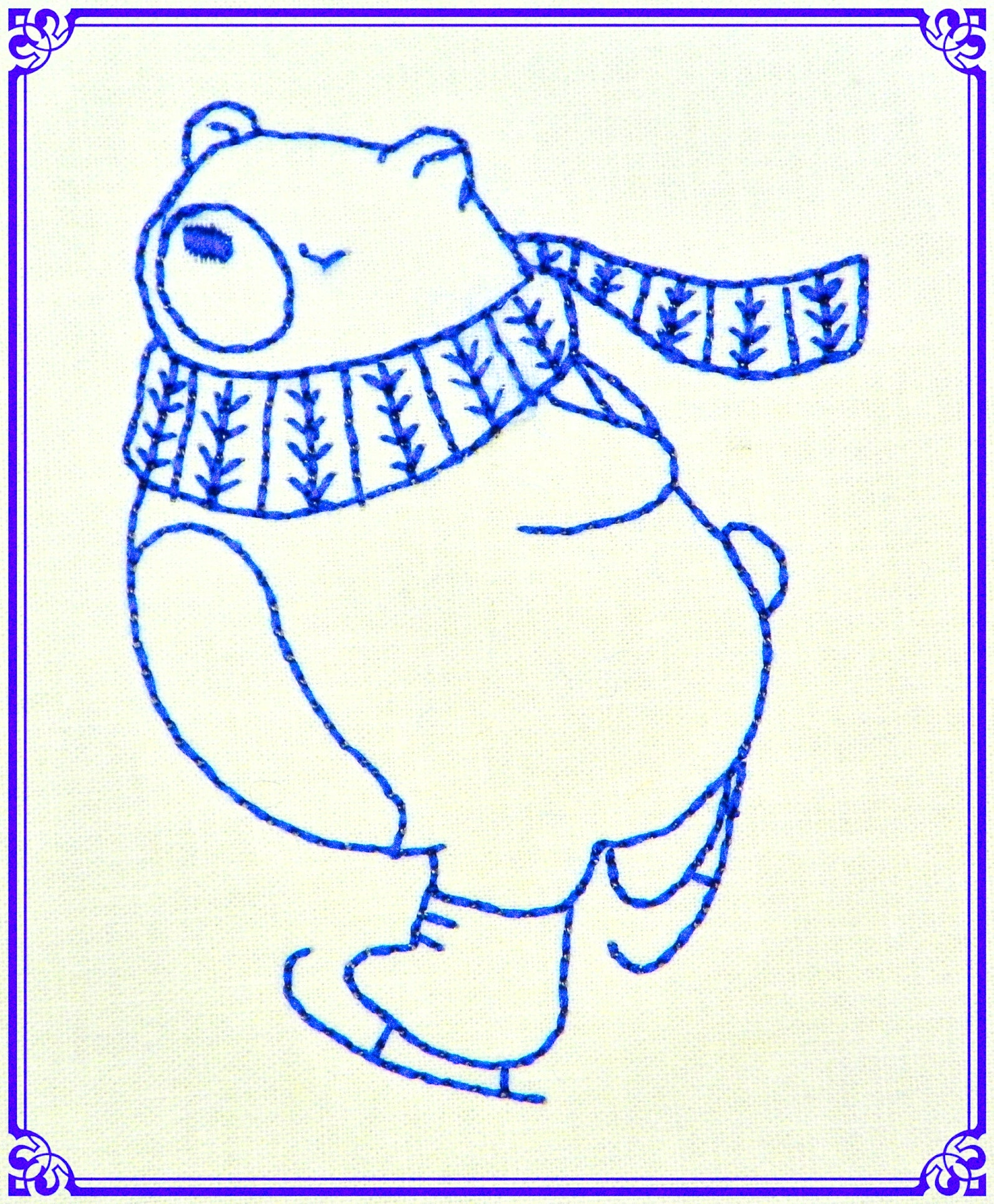 Ice-skating-bears-redwork-4x4-cf-jrs (6 Machine Embroidery Designs) - Etsy