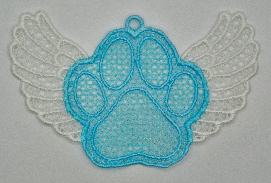 Fsl-dog-paw-with-wings-5x7-cr-cf-nls (1 Machine Embroidery Design) - Etsy